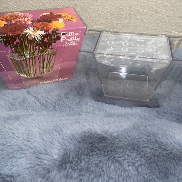 Other | Clear Acrylic Square Flower Box Vase Vtg Edward A Designs 16 ...